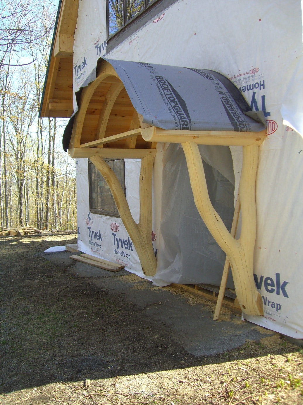 Scribed Entry Roof with Forked Timbers
