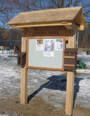Classic Trailhead Kiosk: A Timber Frame Sign Board