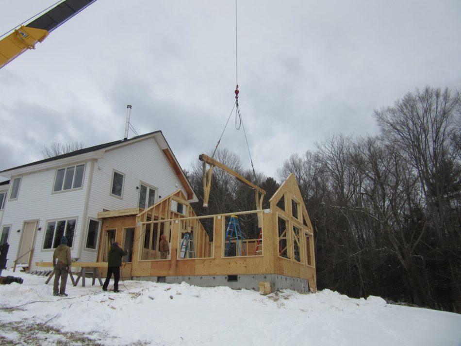 Scribed Timber Frame For Southampton Hybrid Sunroom